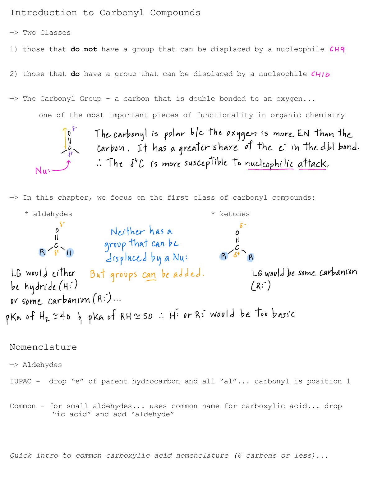 42 Chapter 9 Lecture 1 Introduction To Carbonyl Compounds — Two