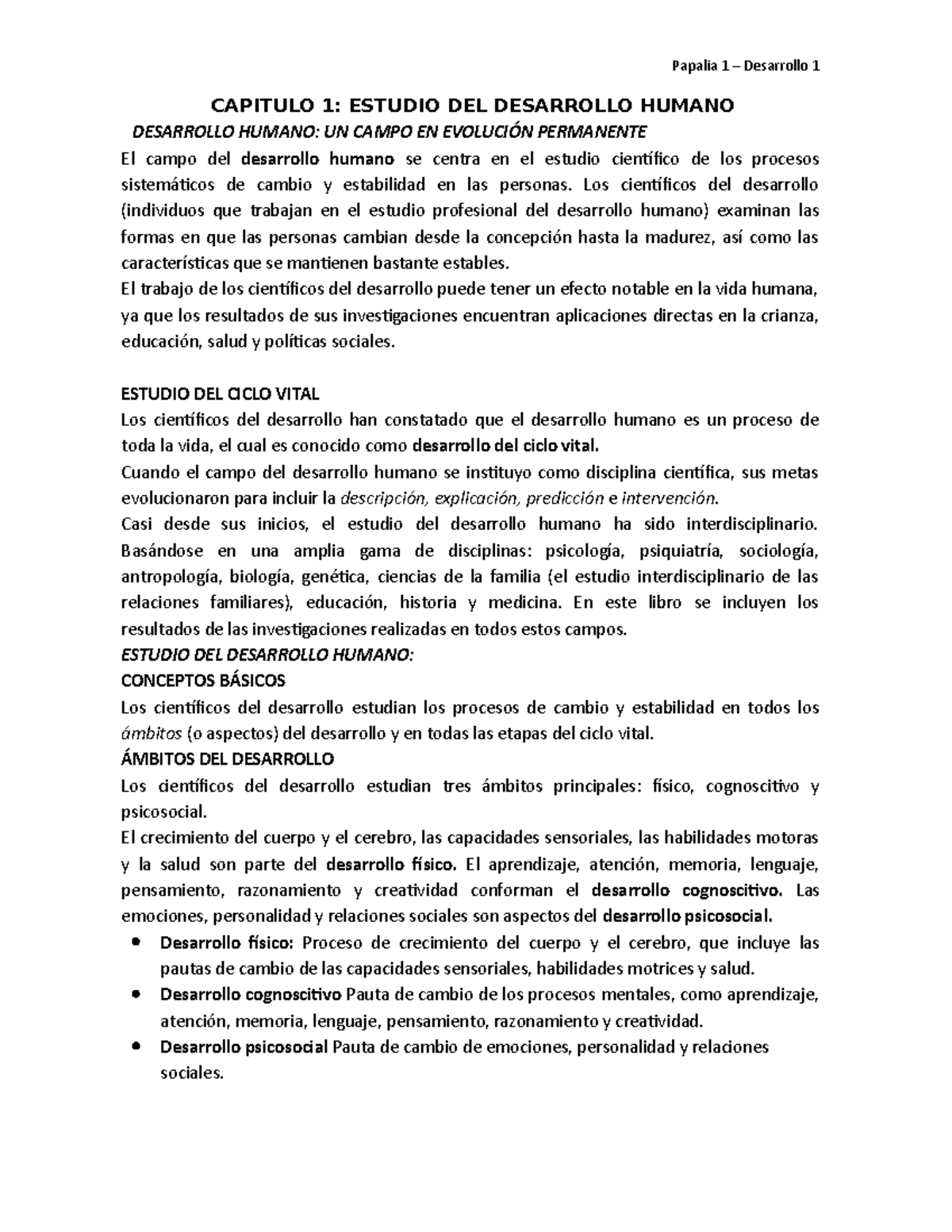 Capitulo 1 Estudio Del Desarrollo Humano Capitulo 1 Estudio Del