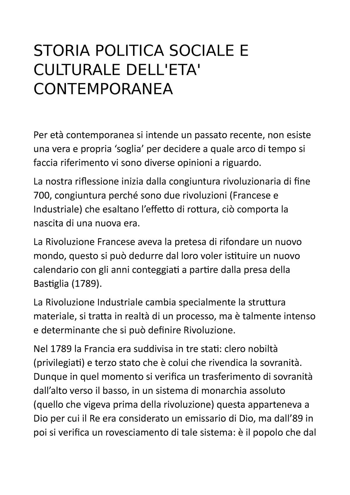 Storia Politica Sociale E Culturale Delleta Contemporanea Storia