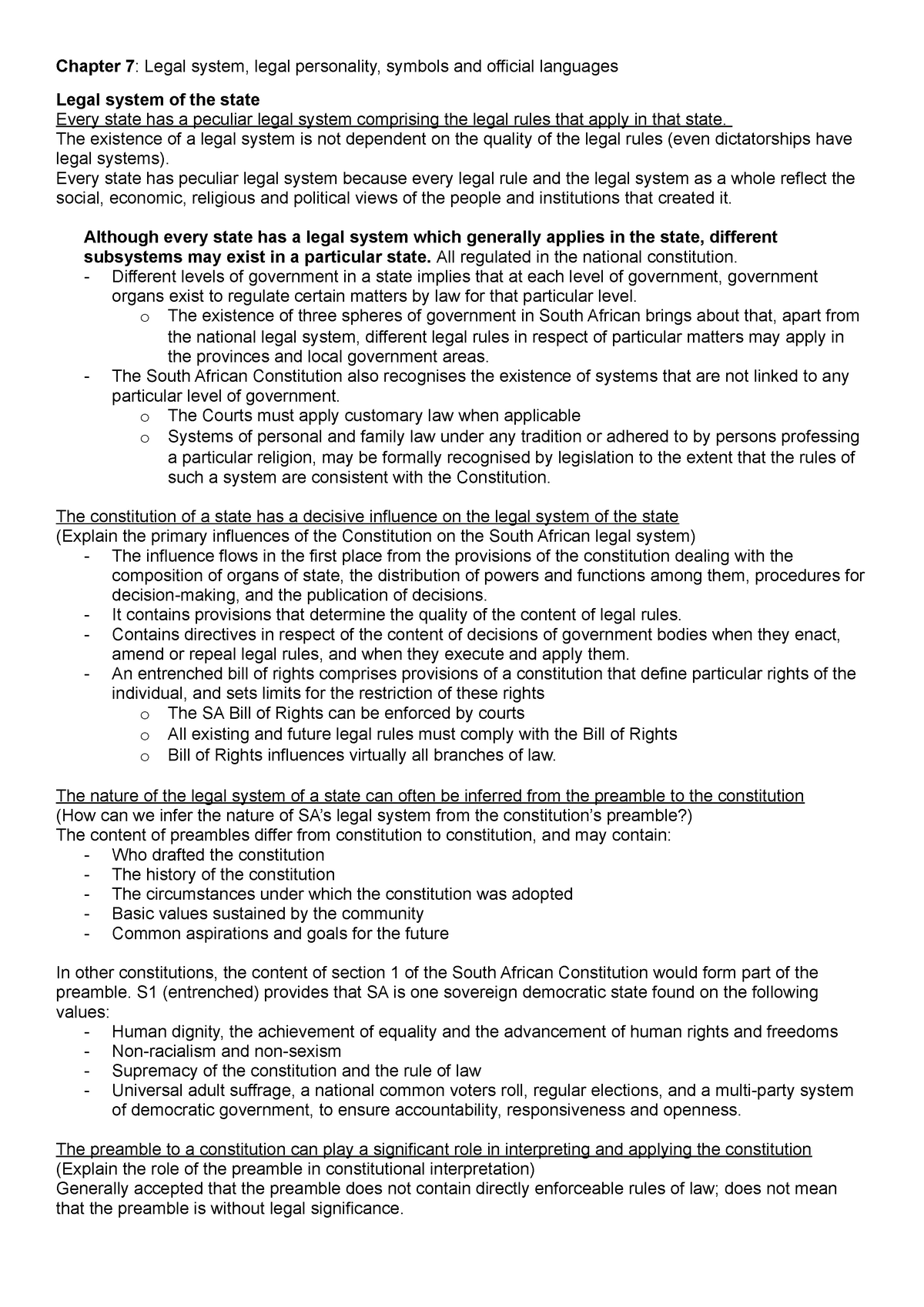 Chapter 7 Complete Summary Constitutional Law 101 Chapter 7