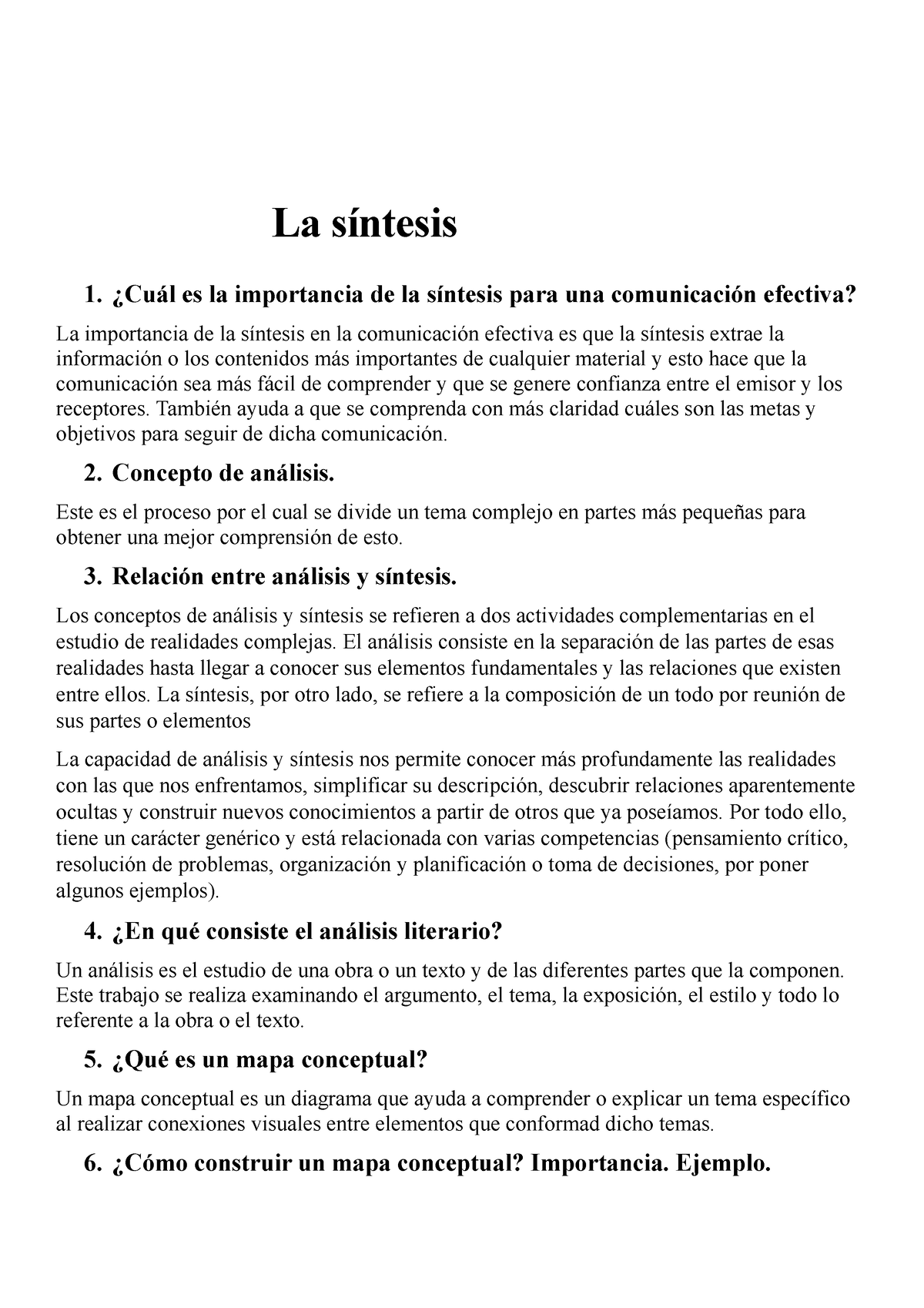 Que Es La Síntesis La Síntesis En La Comunicación Efectiva La