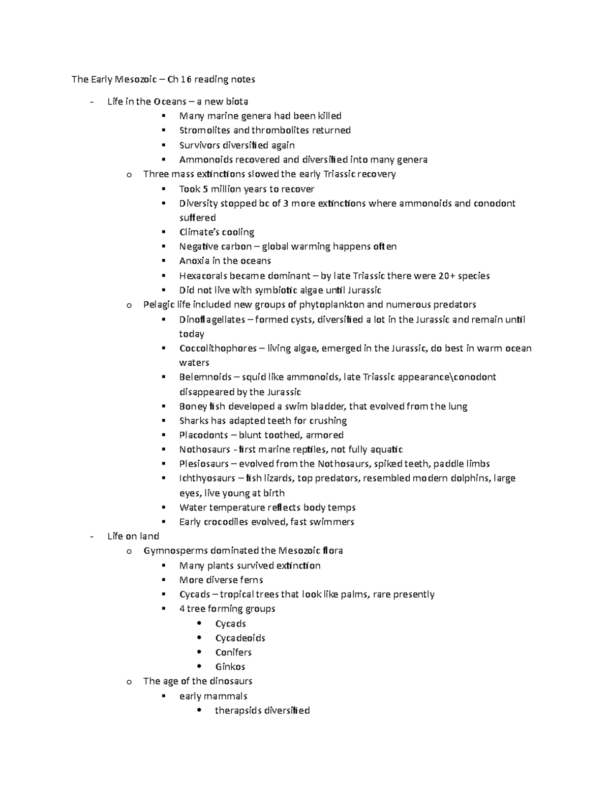 Earth Through Time Reading Notes Chapter 16 The Early Mesozoic Ch