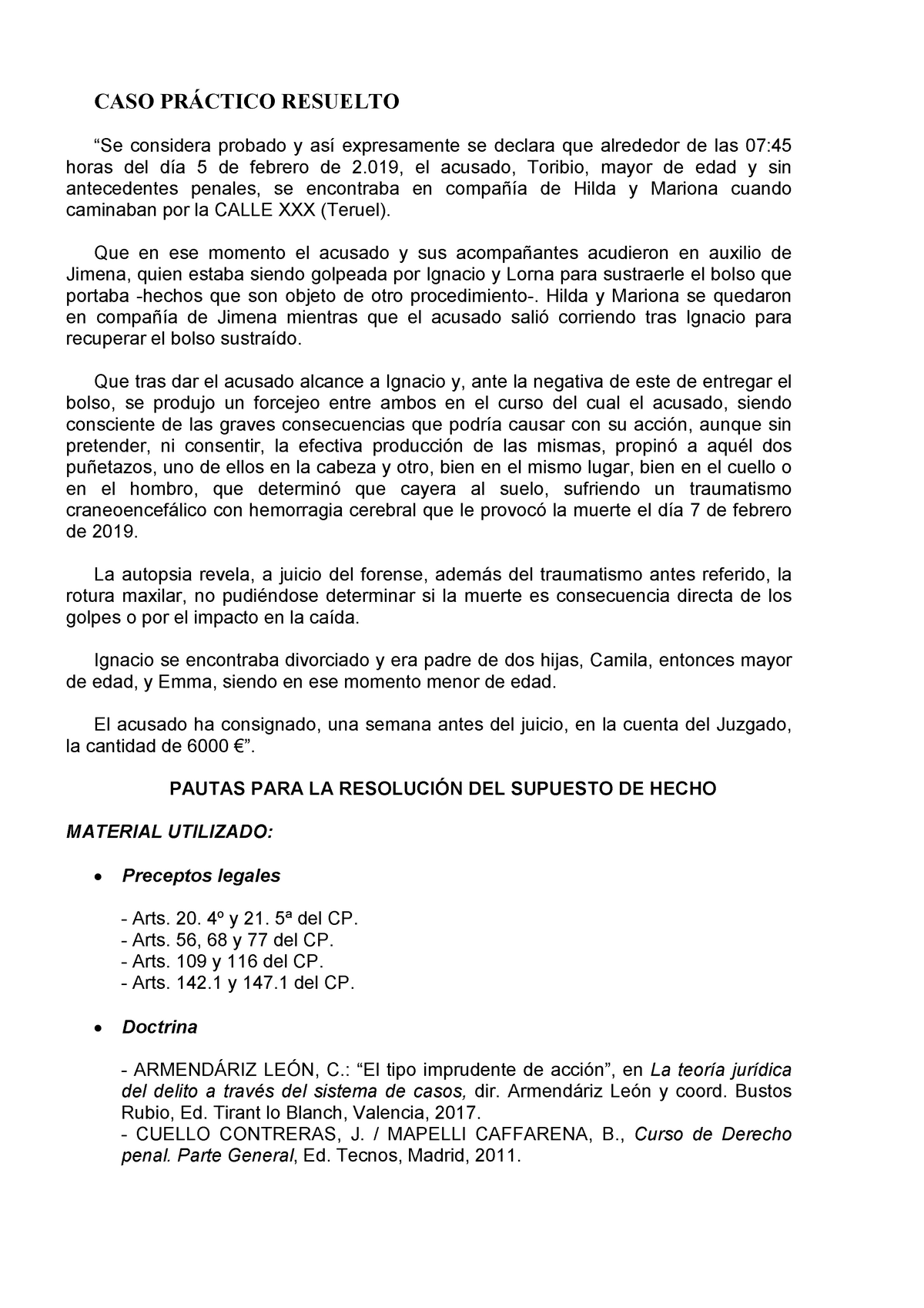 Ejemplo Resoluci N Caso Pr Ctico Caso Pr Ctico Resuelto Se Considera