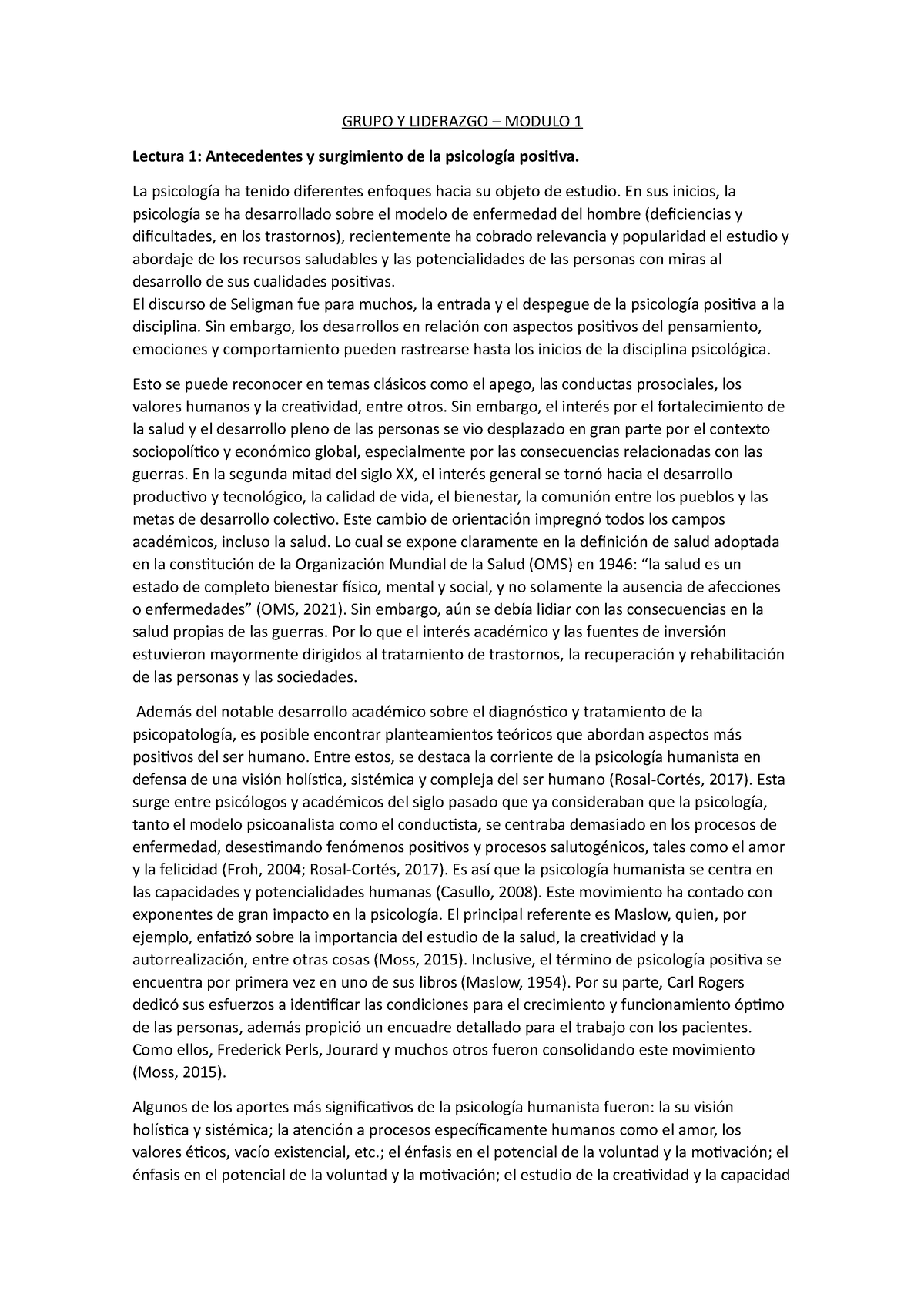 Resumen Mod 1 Y 2 Grupo Y Liderazgo Modulo 1 Lectura 1