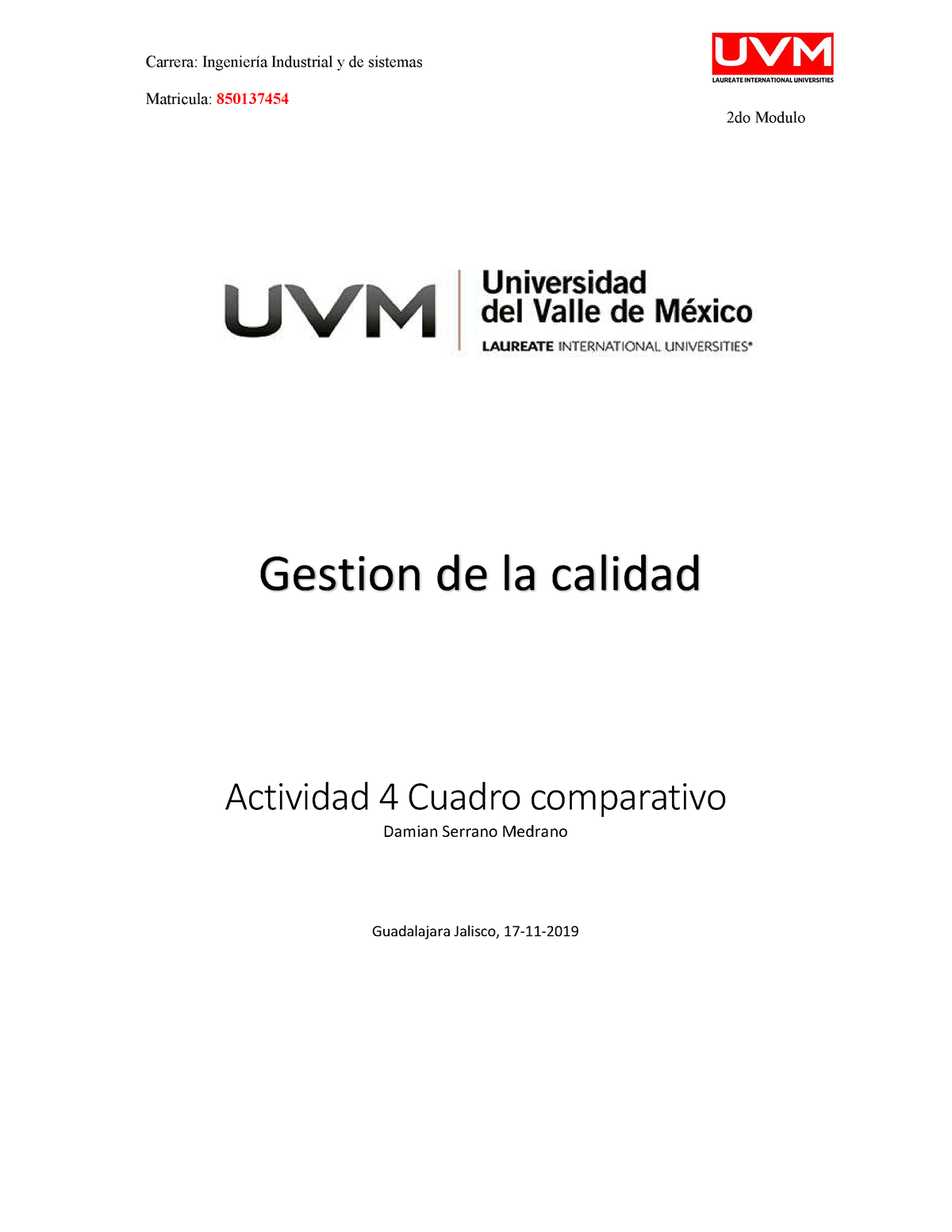 Act4 Cuadro Comparativo Gestion De La Calidad Matricula 850137454