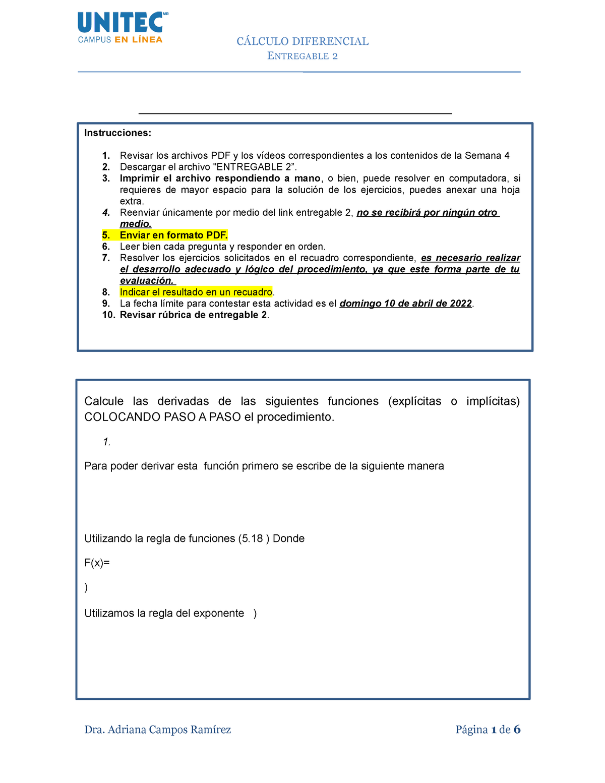 Entregable 2 Calculo Dif Entregable 2 Instrucciones 1 Revisar Los