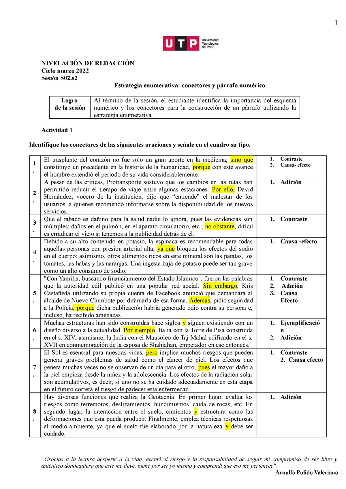 S02s2 Resolver Ejercicios NivelaciÓn De RedacciÓn Ciclo Marzo 2022