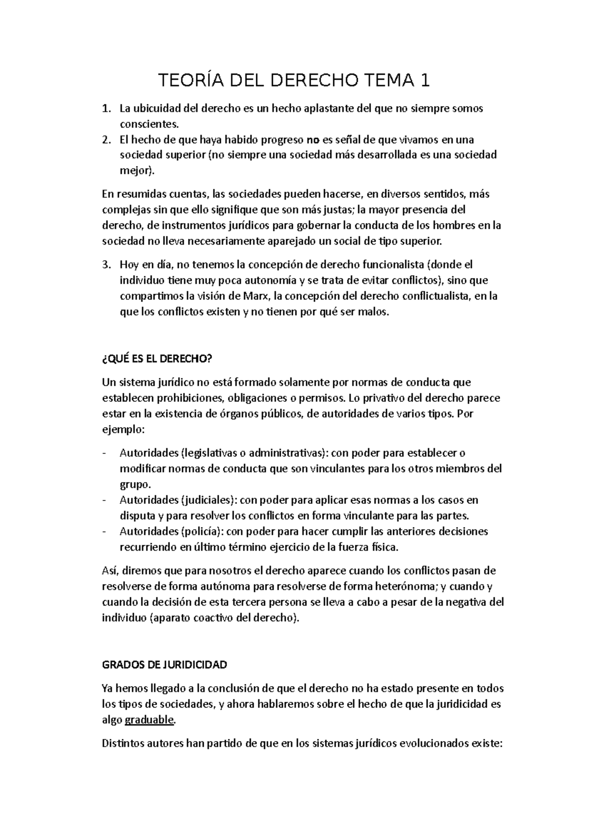 Teoría Del Derecho Tema 1 TeorÍa Del Derecho Tema 1 La Ubicuidad Del