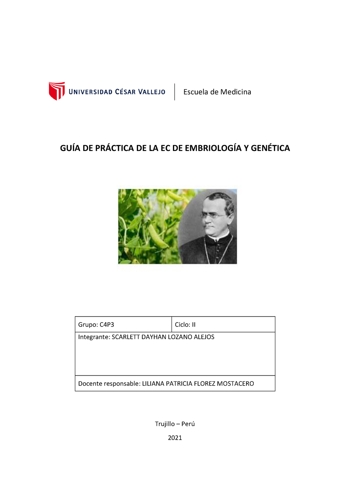 GuÍa Práctica 1ra Sesión Embriologia Embriología Y Genética Ucv