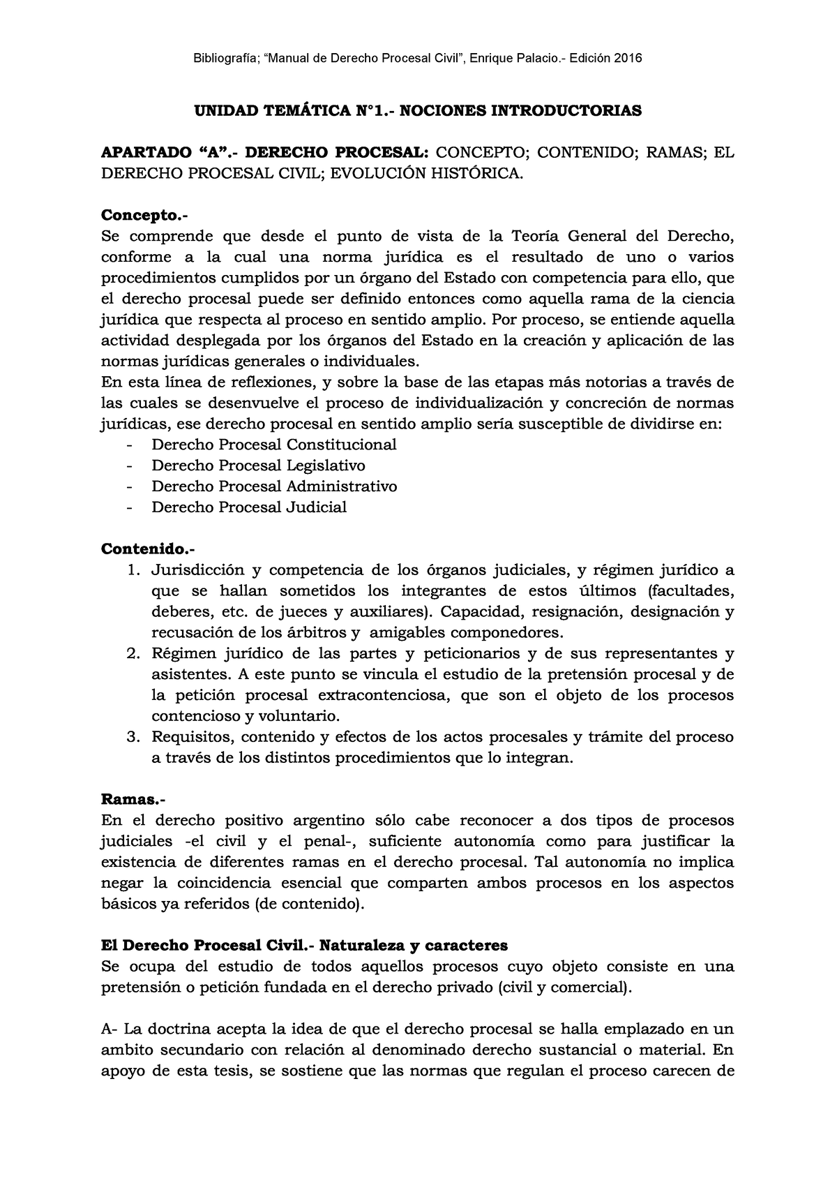 Derecho Procesal Civil Y Comercial Resumen De La Materia Unidad