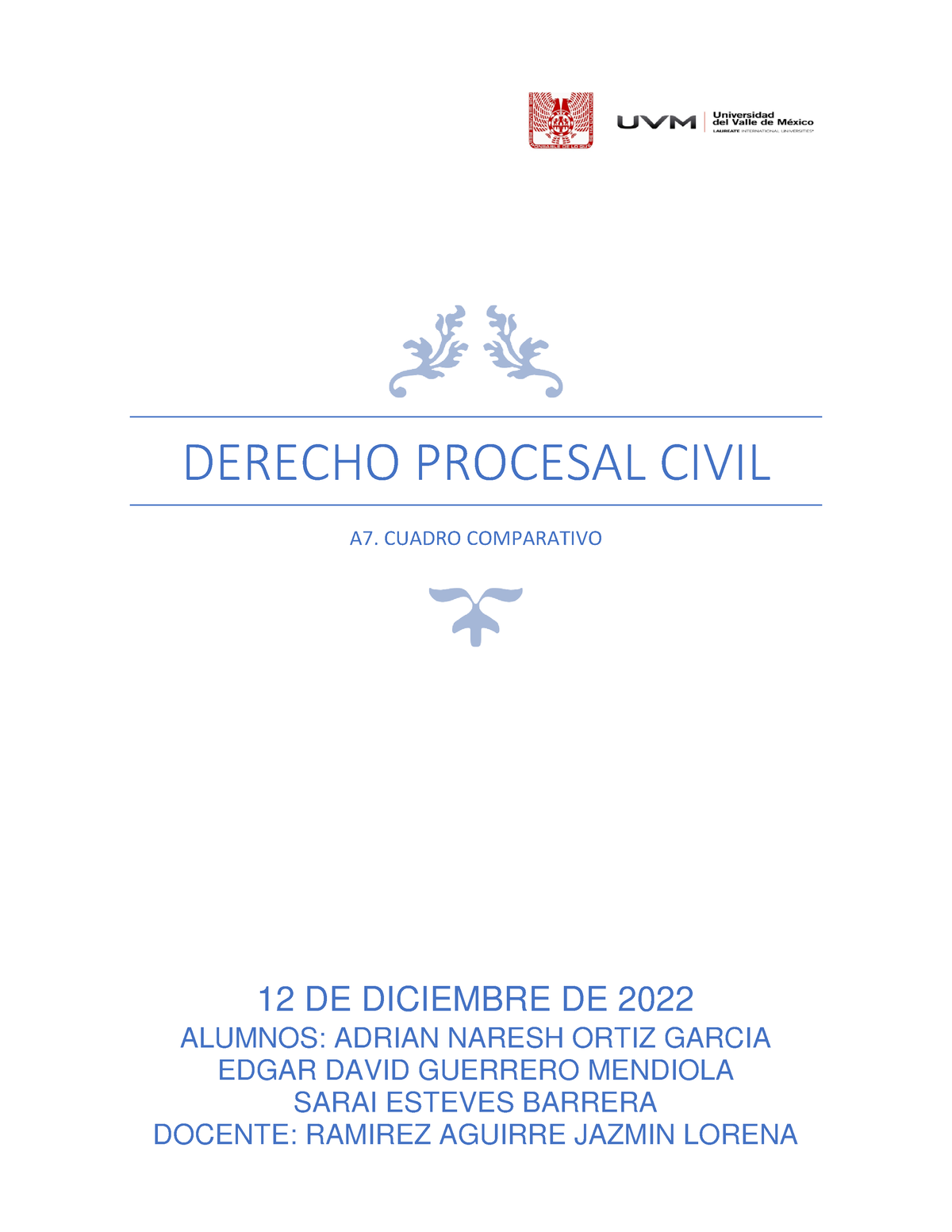 A7 Cuadro Comparativo Derecho Civil Actividad Cuadro