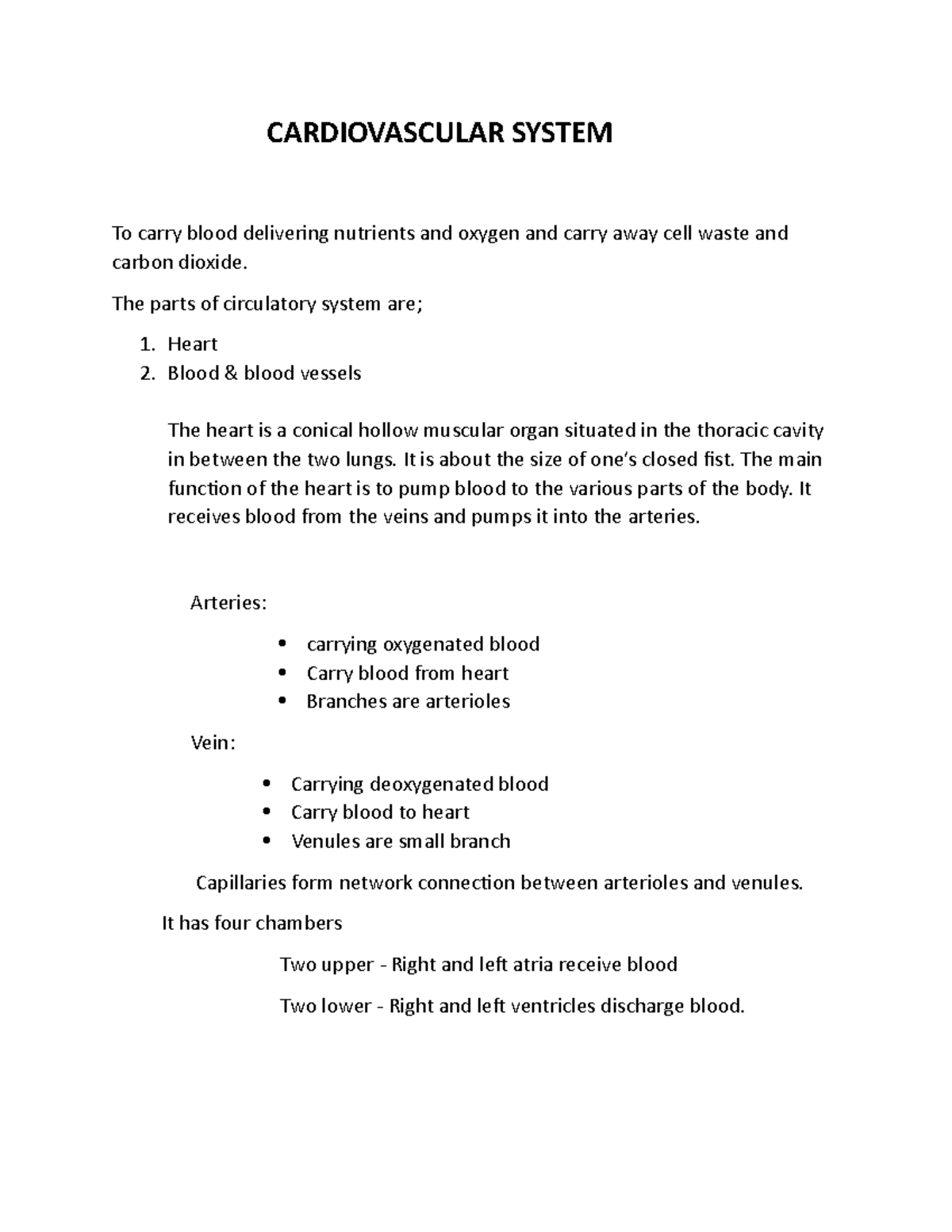 3 Cardiovascular System 3 Cardiovascular System To Carry Blood