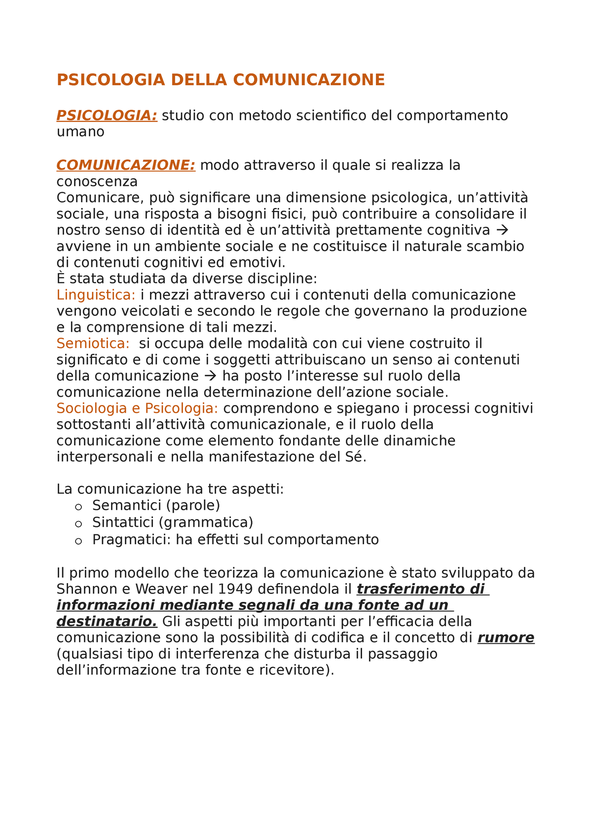 Psicologia Della Comunicazione Psicologia Della Comunicazione