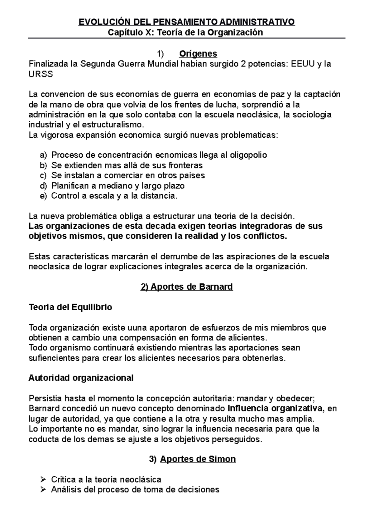 Evolucion Del Pensamiento Administrativo Resumen Capitulo 10 Del