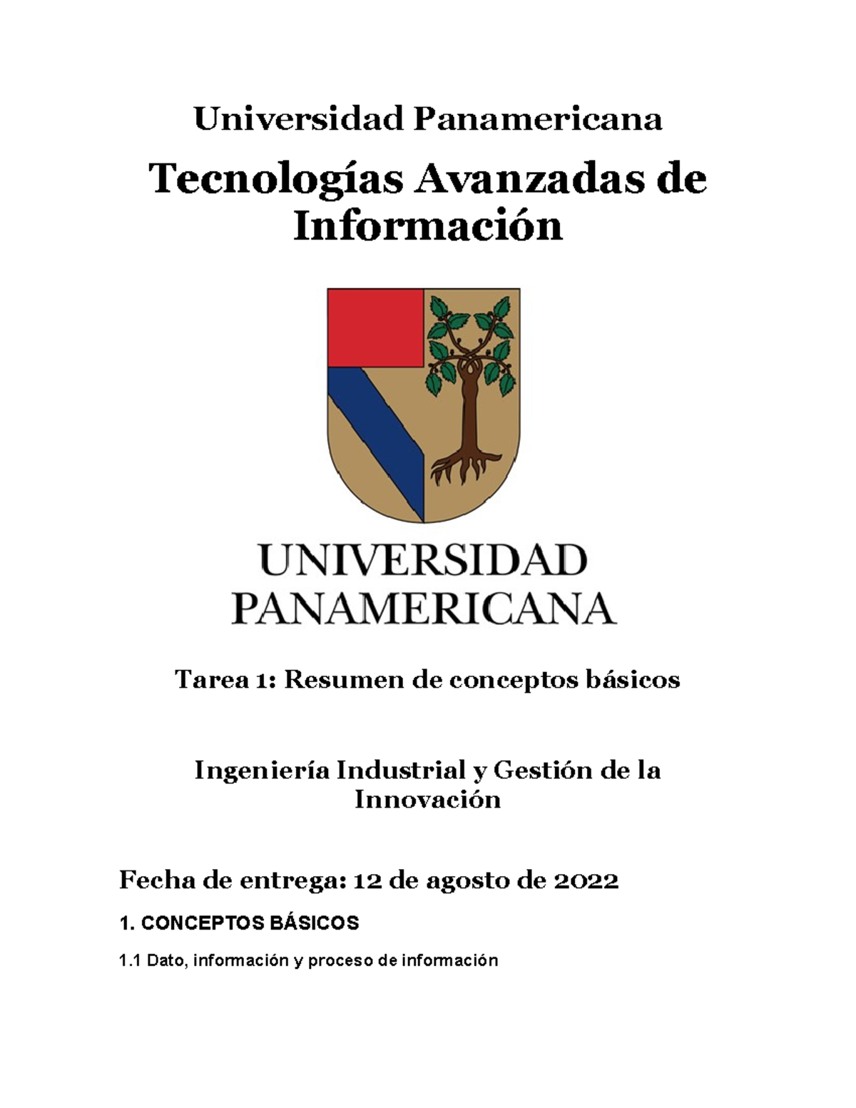 Tarea 1 Conceptos Basicos Tac Universidad Panamericana Tecnologías