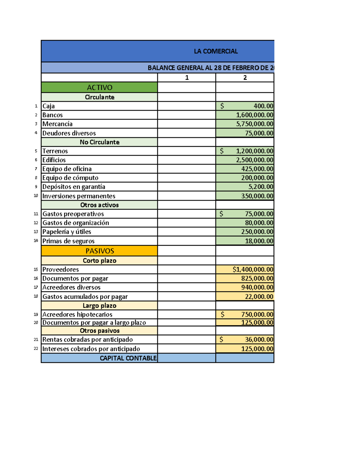 Balance General Ejercicios 1 A 6 Resueltos Elías Lara La Comercial