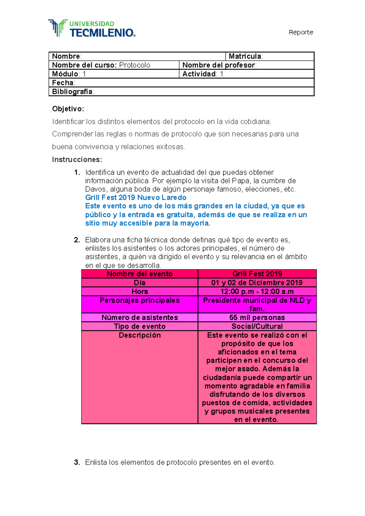 Act1p 100 Real Reporte Nombre Matrícula Nombre Del Curso