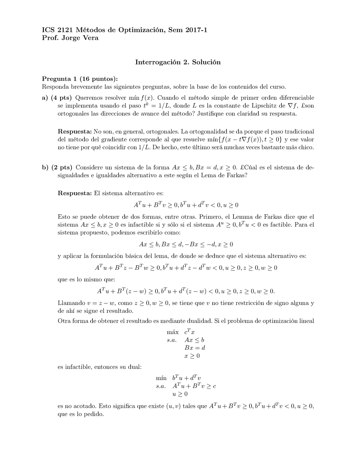 Examen 2017 Preguntas Y Respuestas Ics 2121 Métodos De Optimización