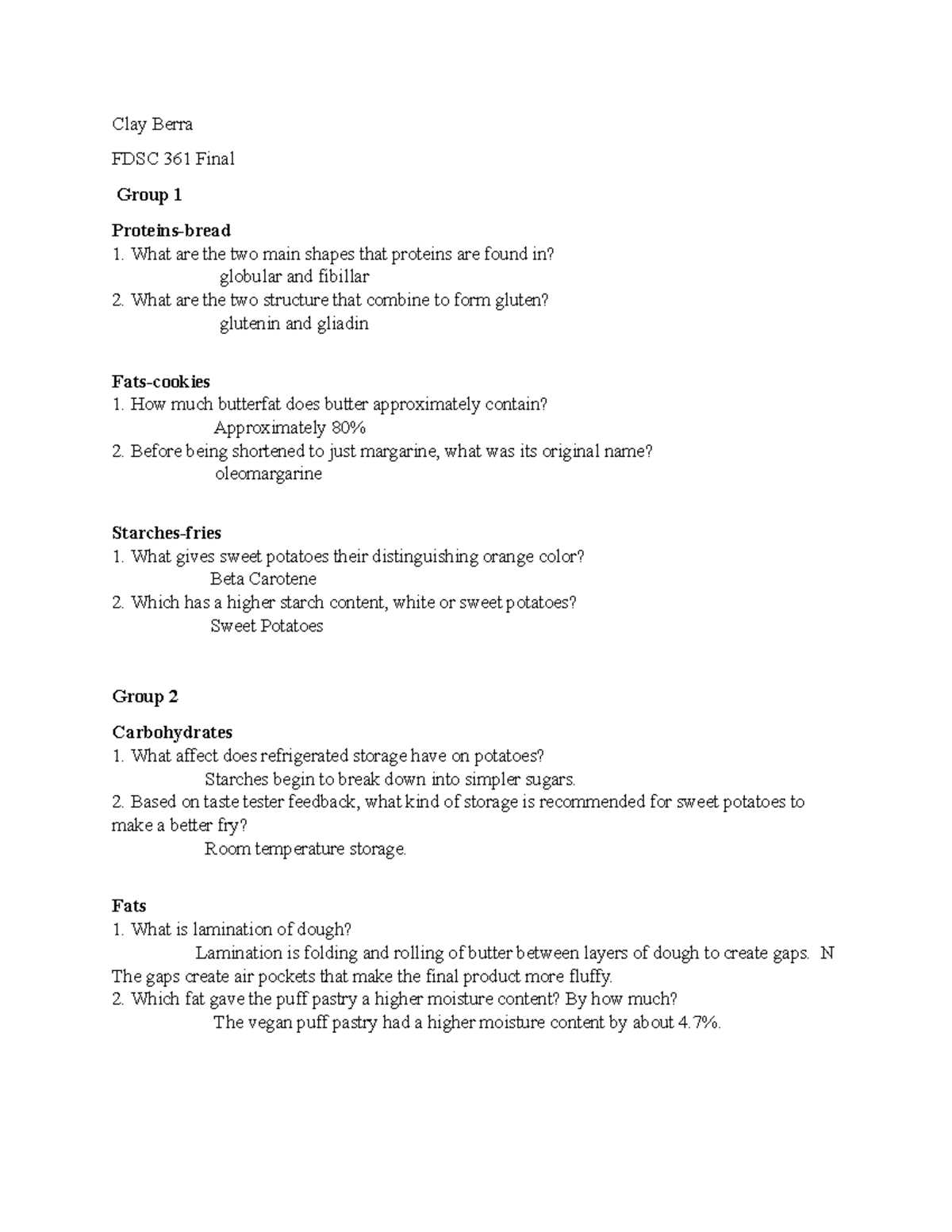 Food Science Study Document Studocu