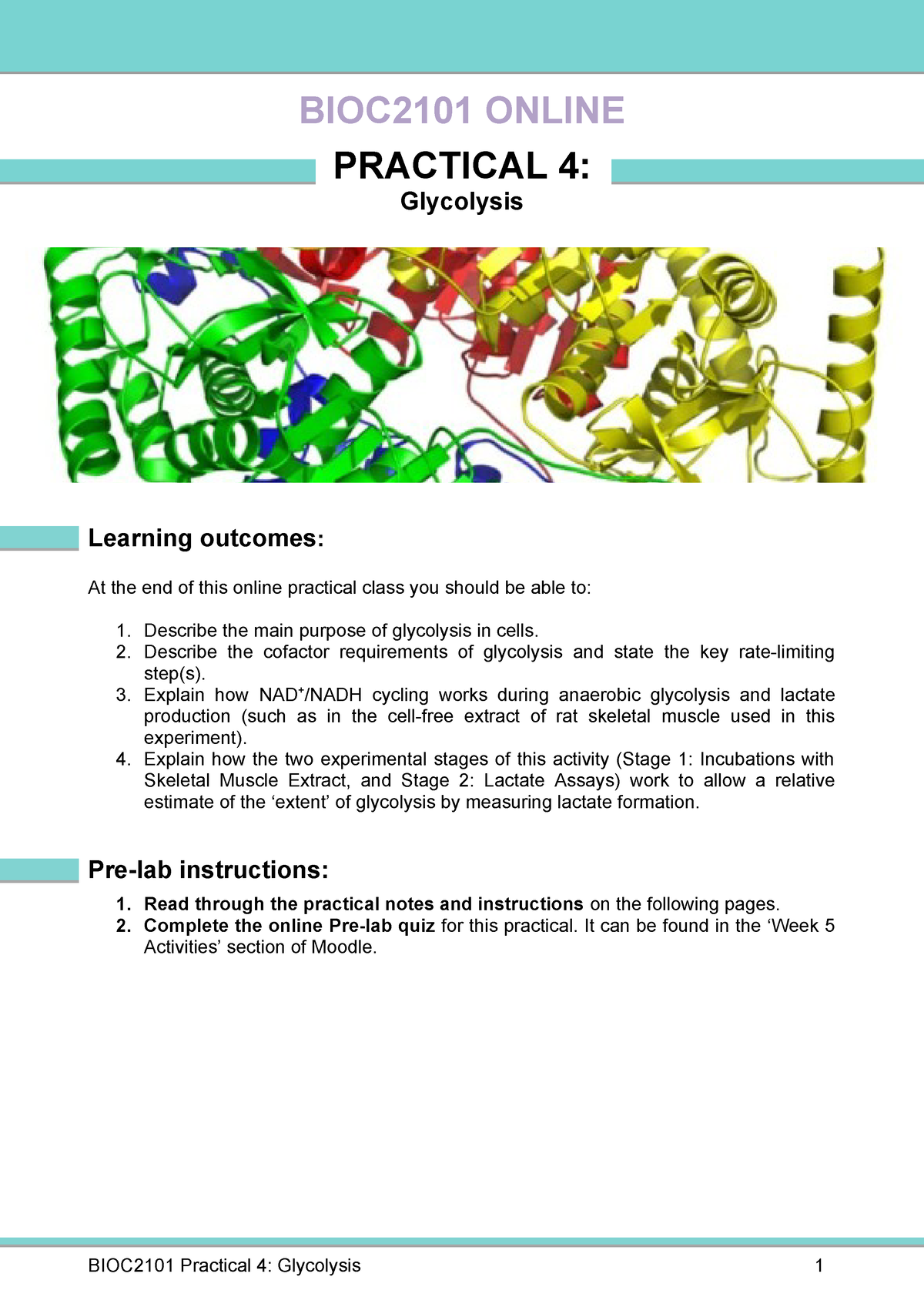 Bioc2101 Prac Notes Week 5 Glycolysis Online Tagged Bioc2101