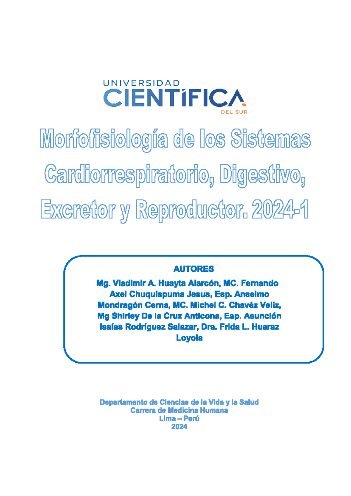 Manual De Prácticas Morfofisiología De Sistemas 2024 1 Contenido