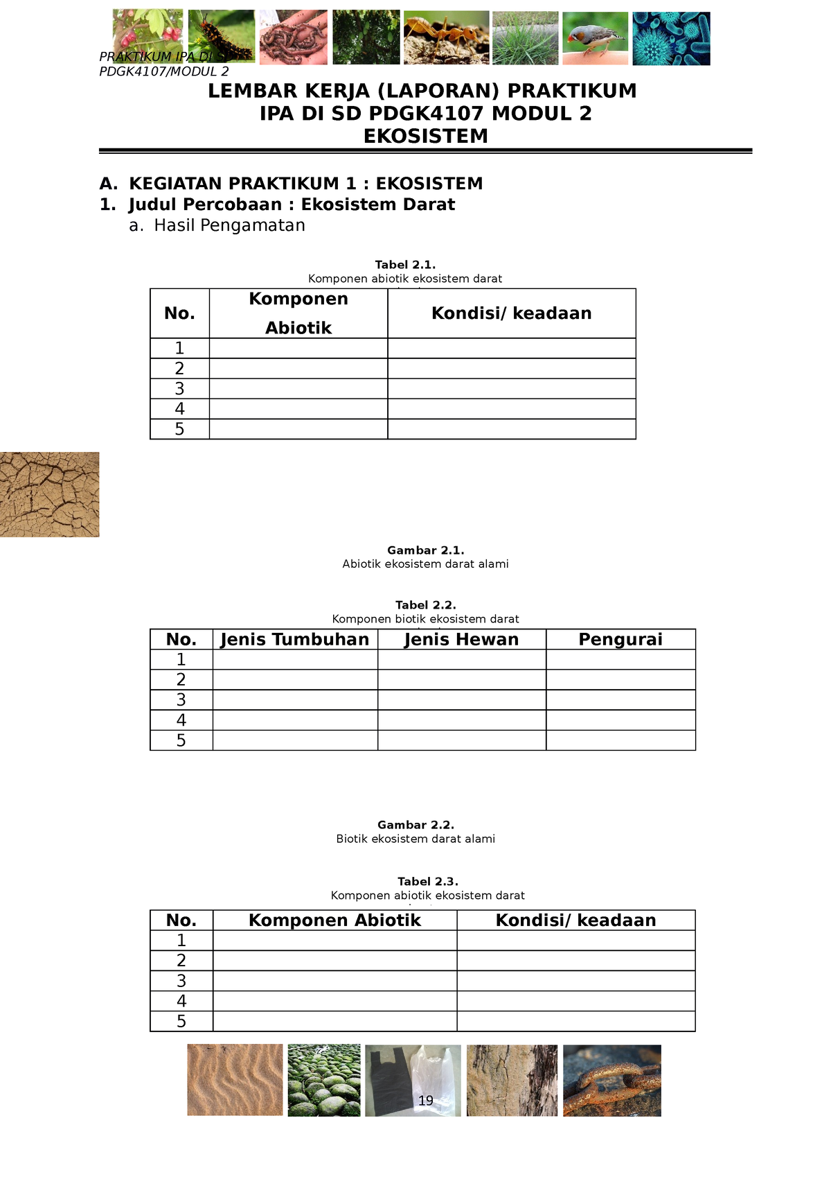 Lembar Kerja Laporan Praktikum Ipa Di Sd Pdgk4107modul 2 Lembar