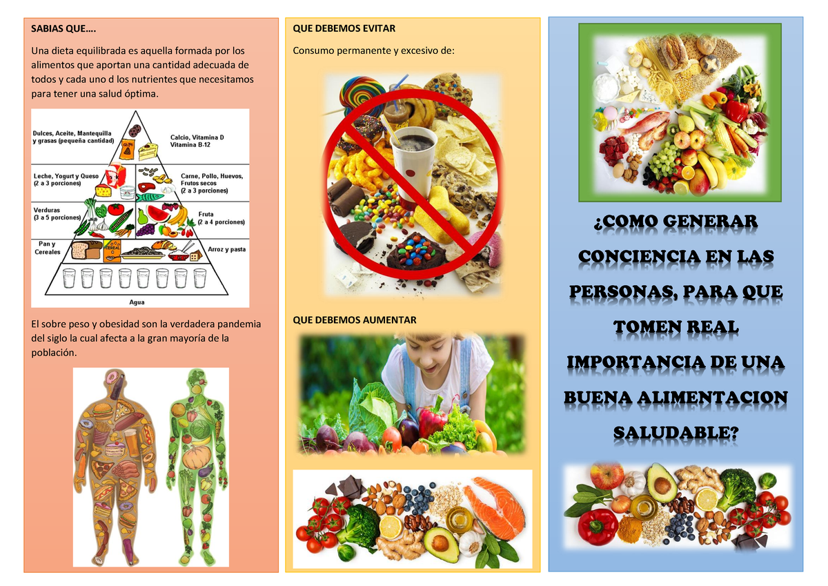 Triptico Alimentacion Saludable Pdf Alimentos Leche Images And Photos