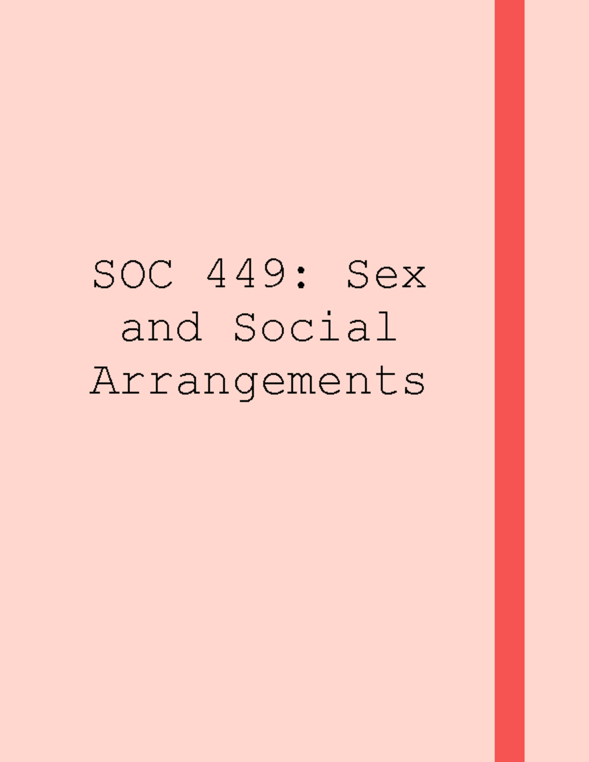 Soc 449 Sex And Social Arrangements Notebook Warning Error During