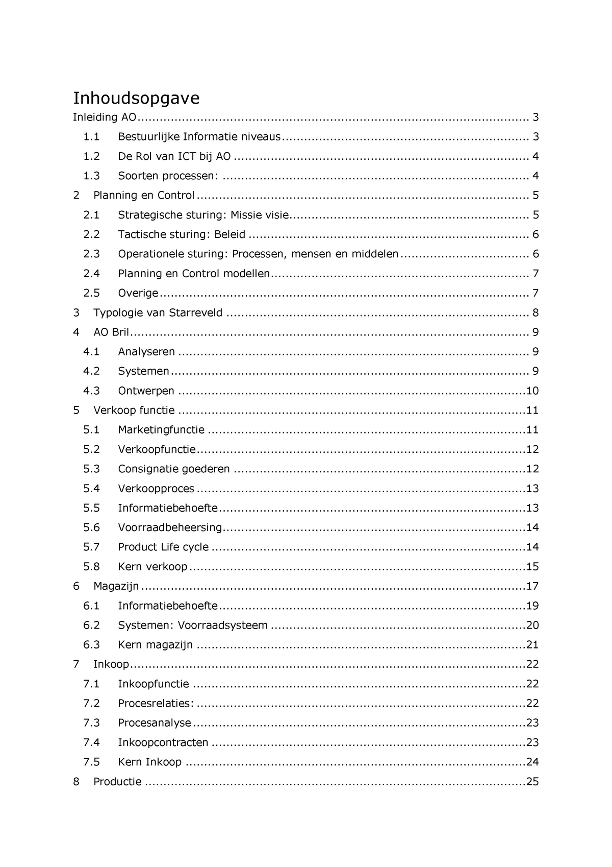 Samenvatting Administratieve Organisatie 1 Compleet Inhoudsopgave