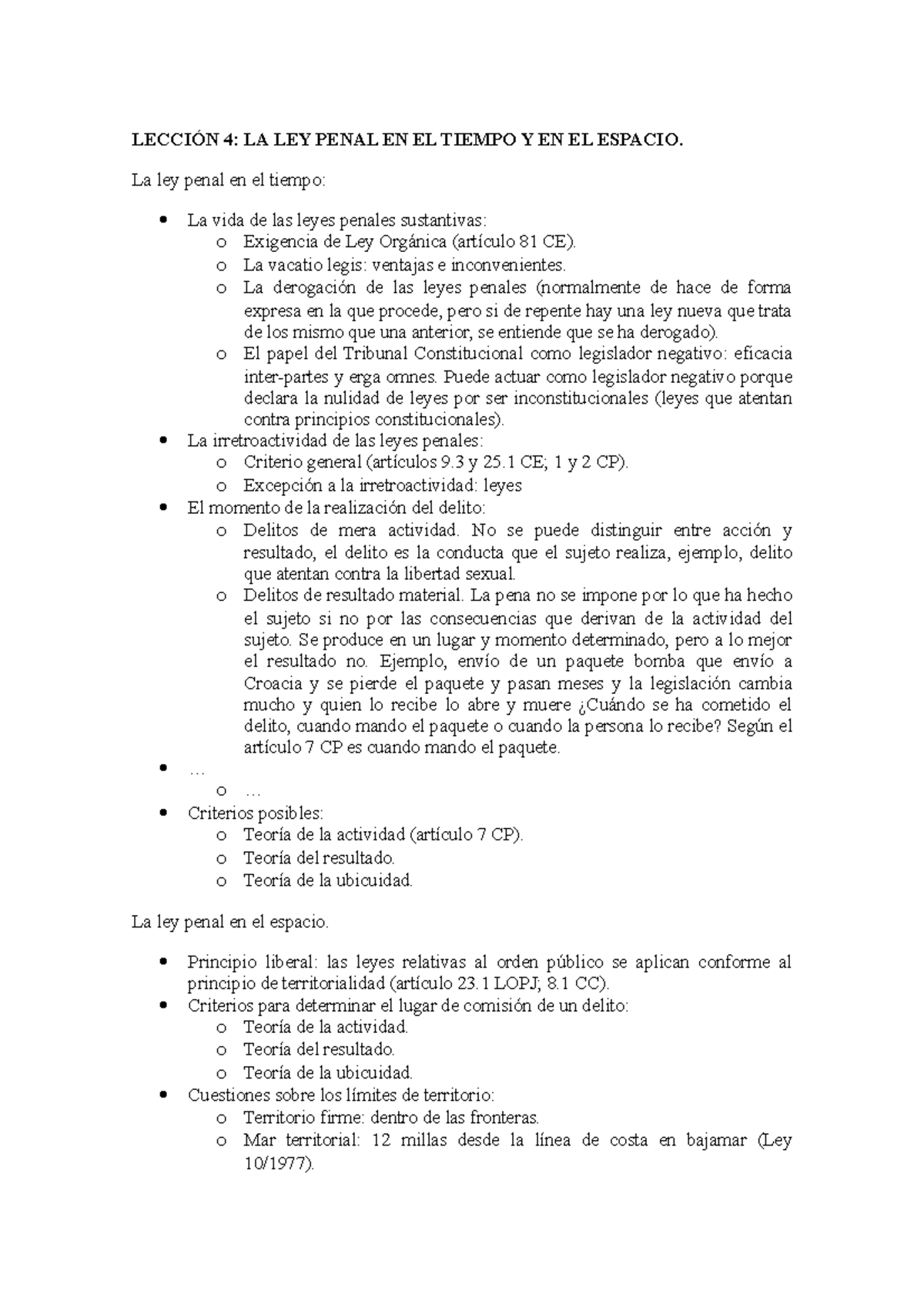 Lección 4 LecciÓn 4 La Ley Penal En El Tiempo Y En El Espacio La