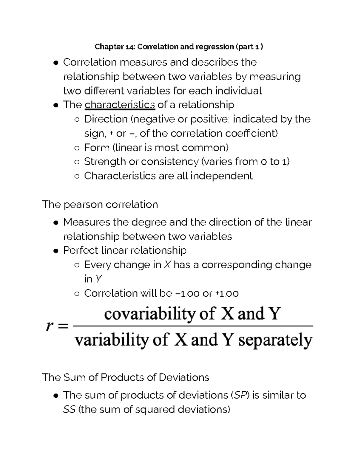 Chapter 14 Lecture Notes Part 1 Psy380 Chapter 14 Correlation And