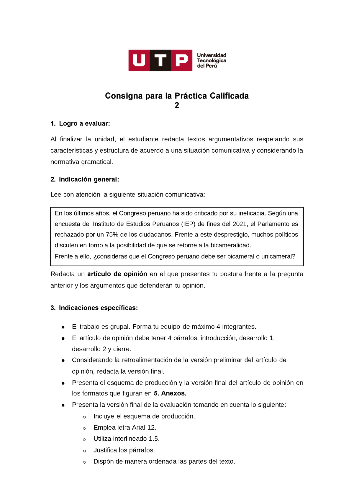 Consigna Para La Práctica Calificada 2 Consigna Para La Práctica