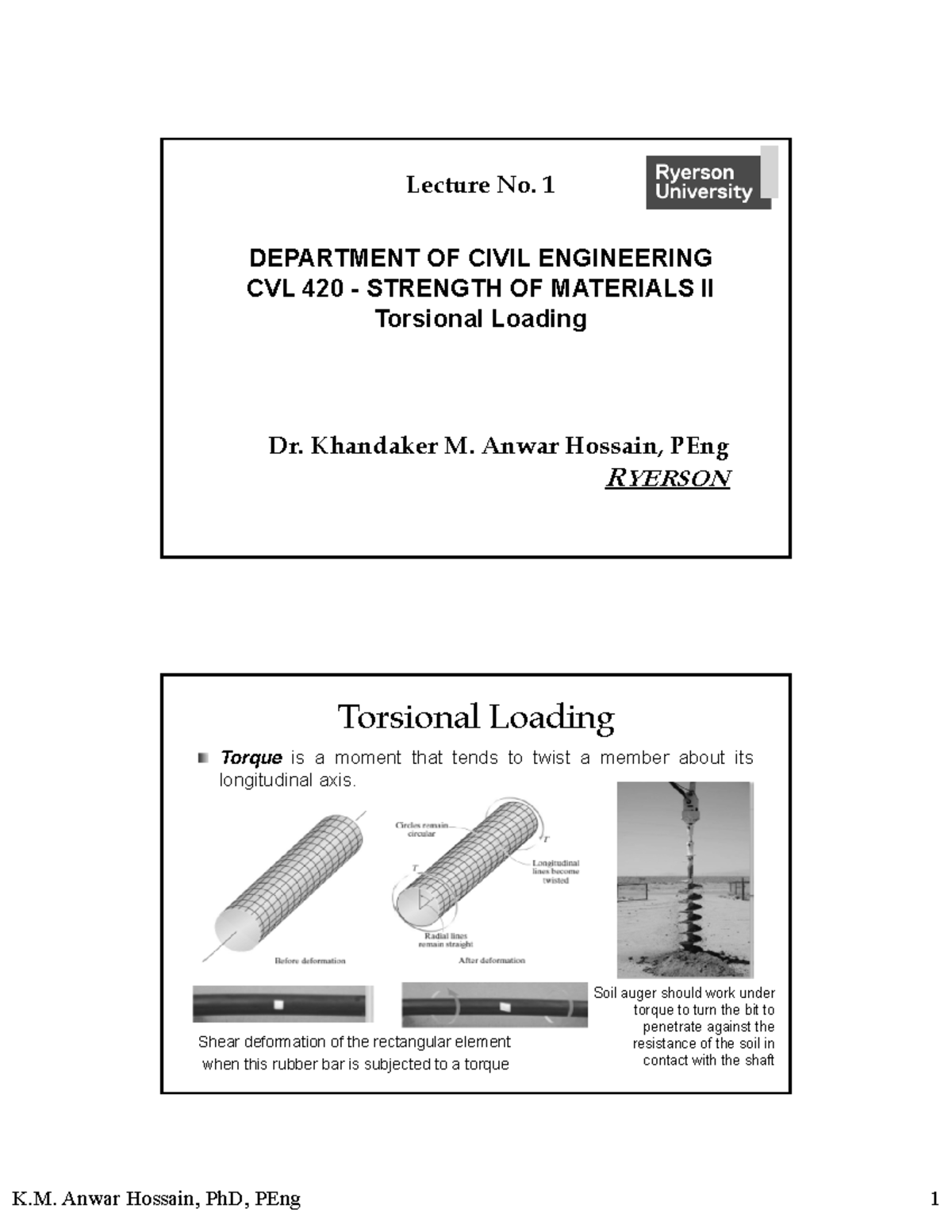 Cvl420 Torsion Lecture 1 B Compatibility Mode Department Of Civil