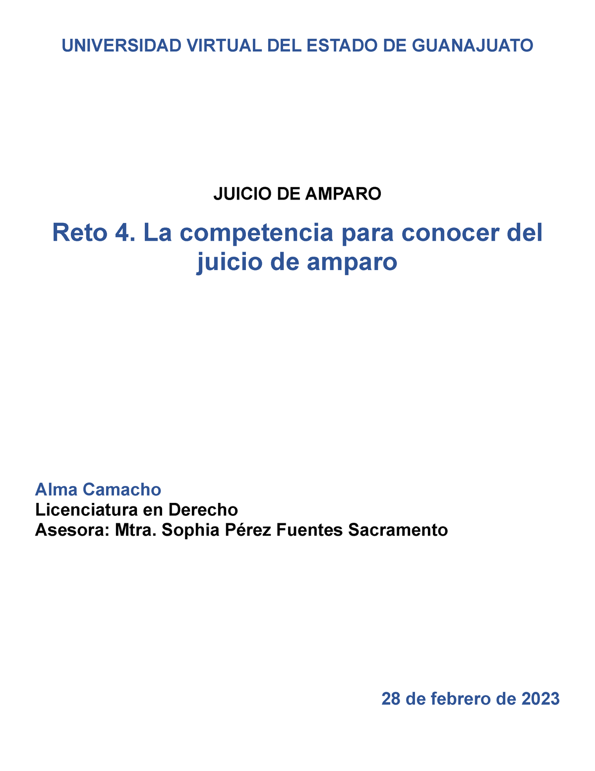 Reto 4 La Competencia Para Conocer Del Juicio De Amparo Universidad