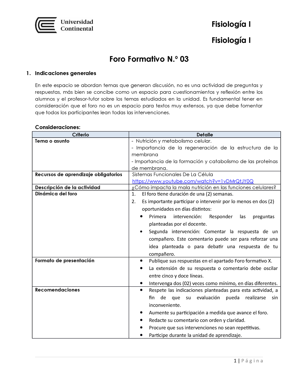 Foro Semana 03 Foro Foro Formativo Nº 03 1 Indicaciones