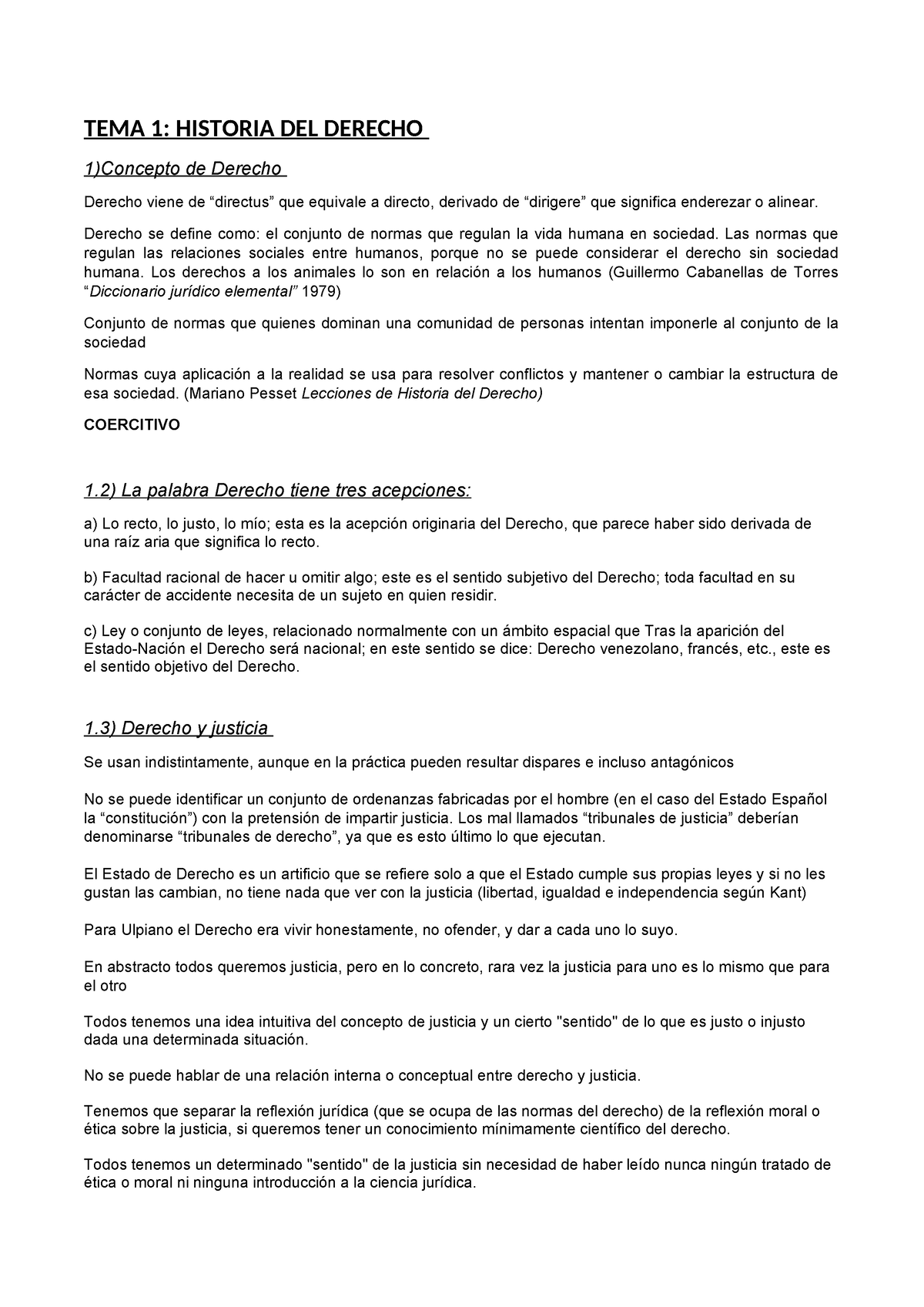 Tema 1 Historia Del Derecho Tema 1 Historia Del Derecho 1concepto