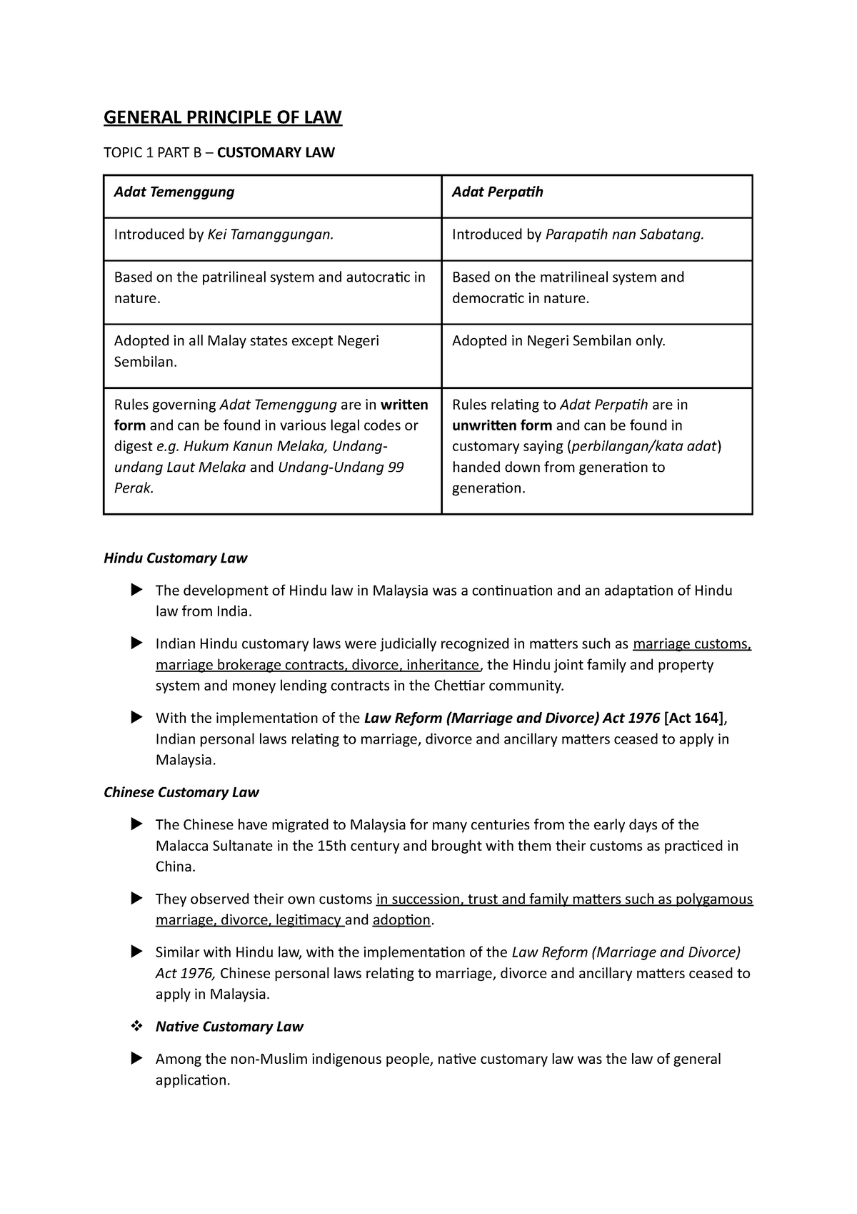 General Principle Of Law General Principle Of Law Topic 1 Part B