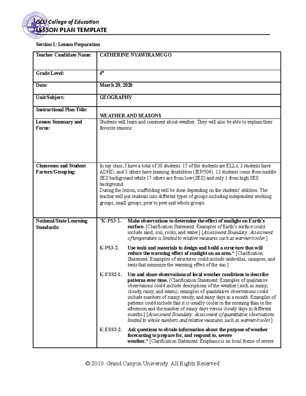 Coe Lesson Plan Template Lesson Plan Template Section 1 Lesson