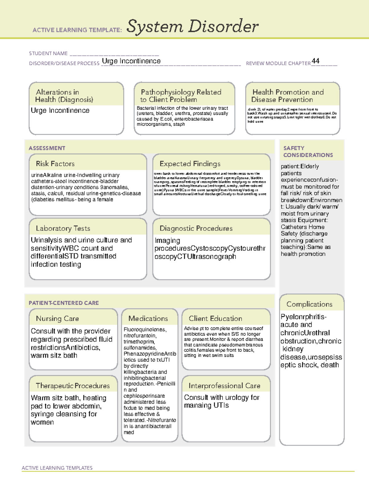 38 Active Learning Template System Disorder Angeliaaddisyn