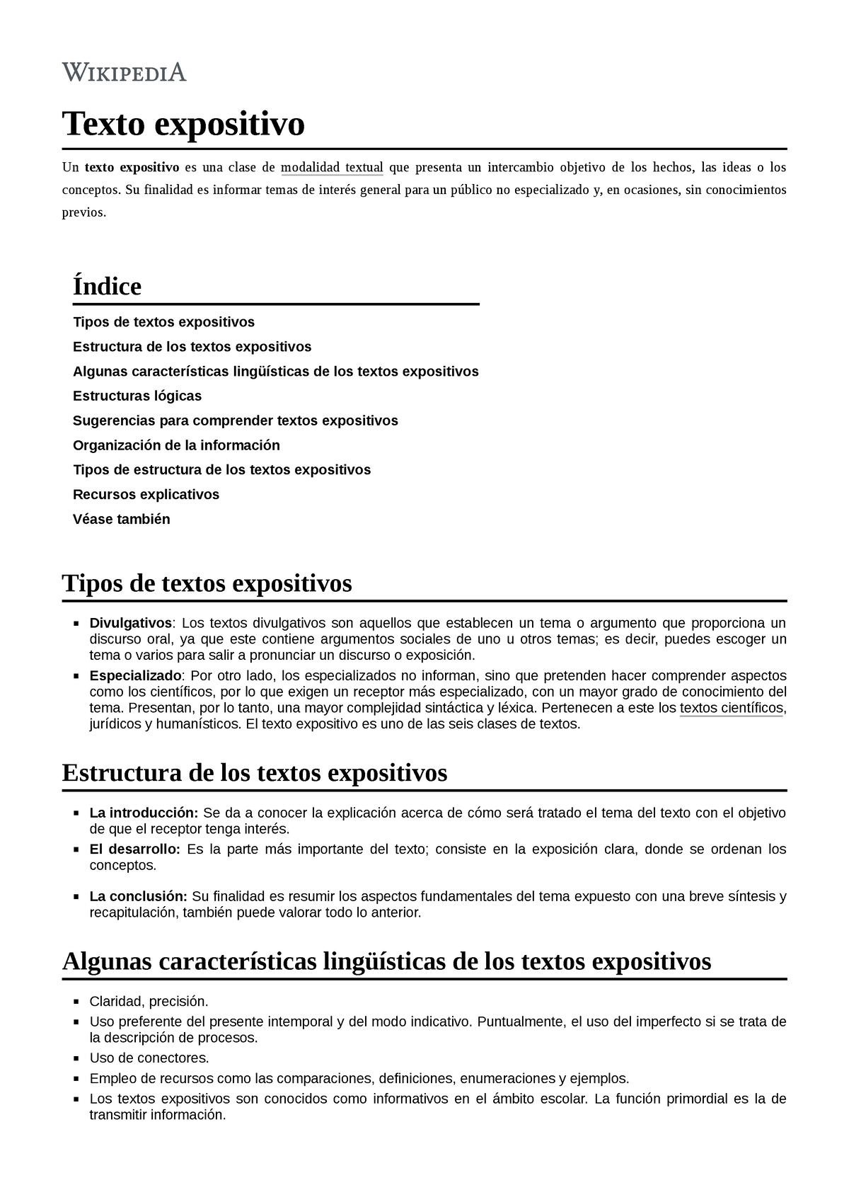 U11 Pp 267 Texto Expositivo Texto Expositivo Un Texto Expositivo Es