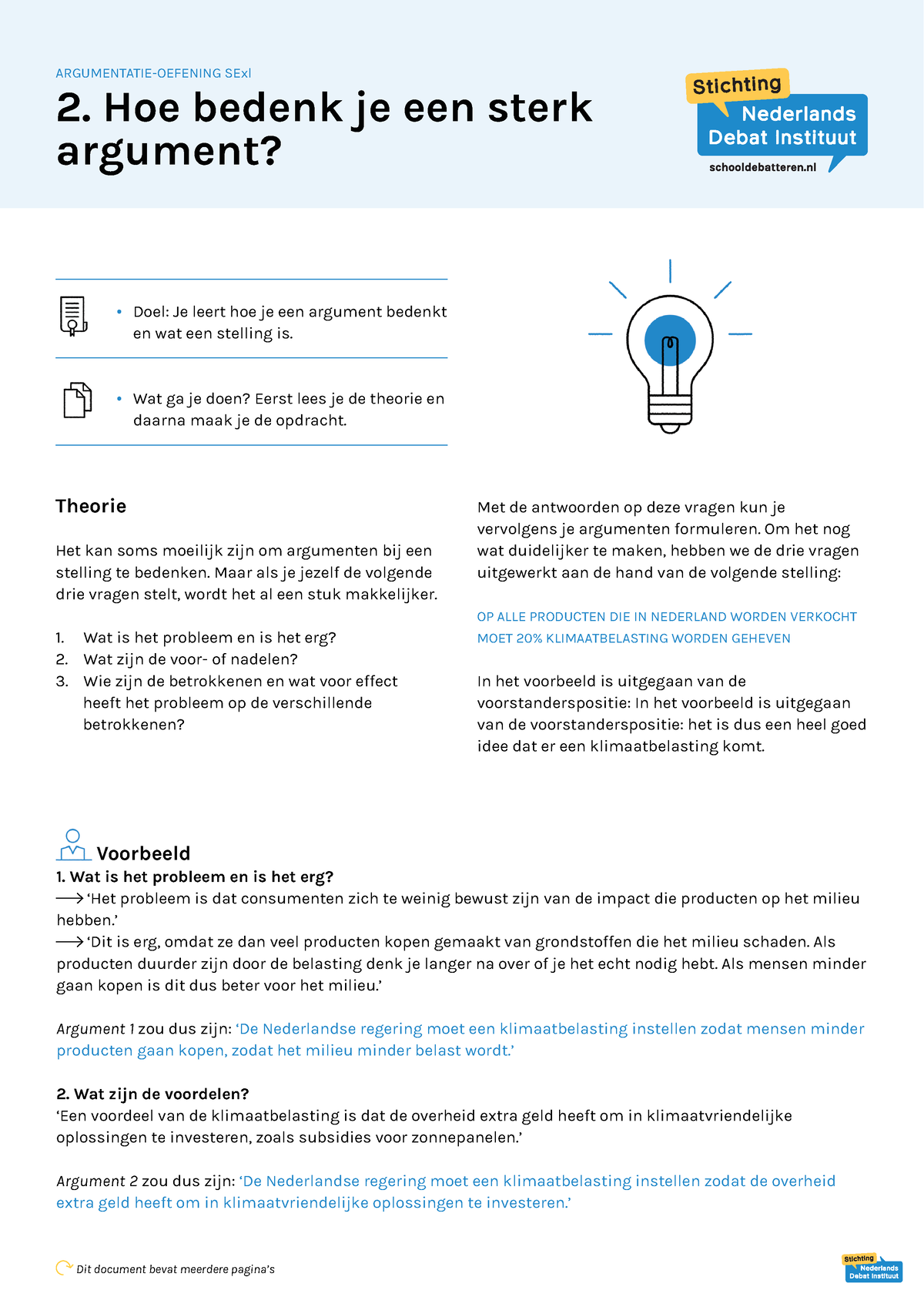 Opdrachtblad 2 Sex I Hoe Bedenk Je Een Sterk Argument Dit Document