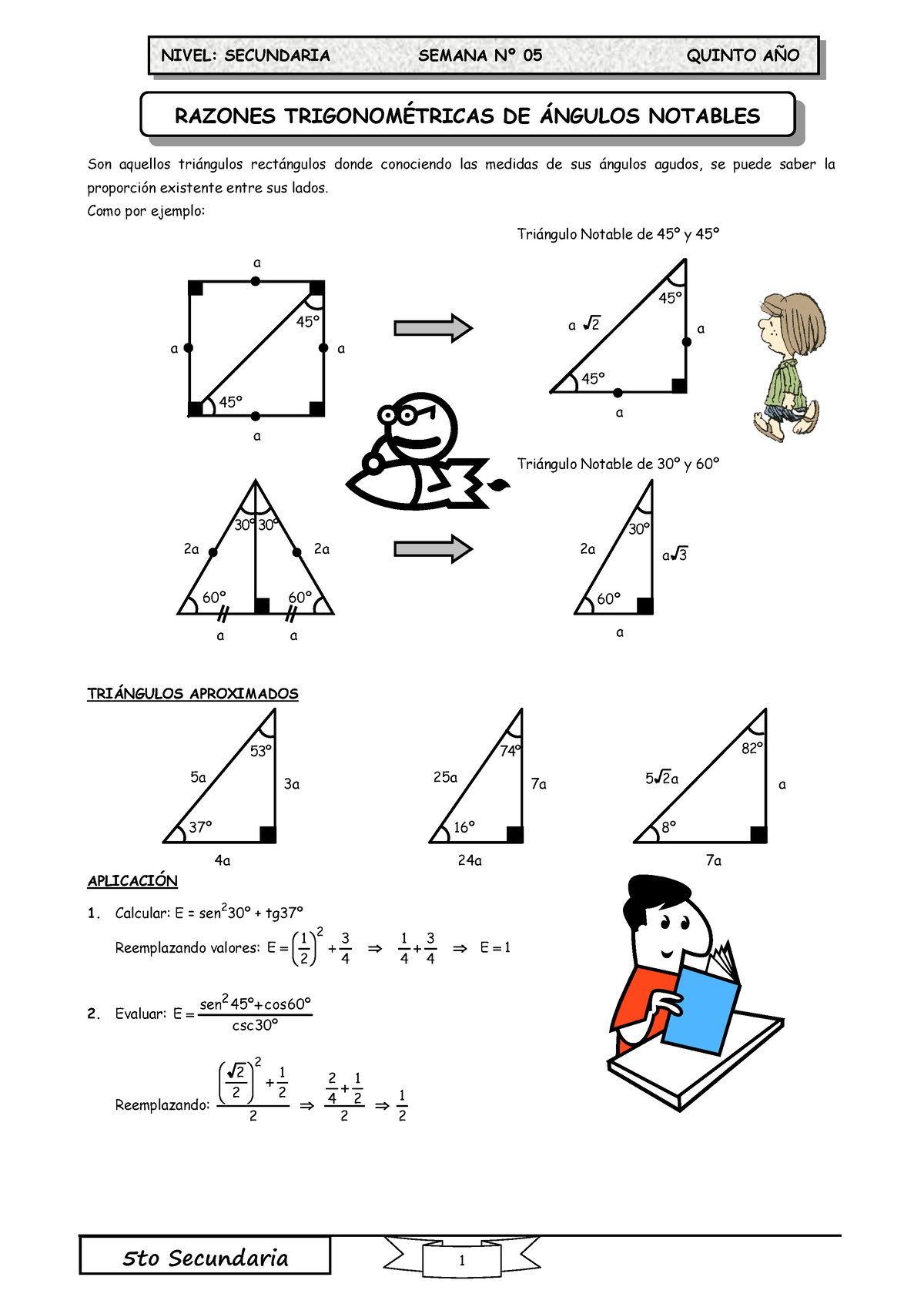 Semana 05 Razones Trigonometricas Notables Razones TrigonomÉtricas