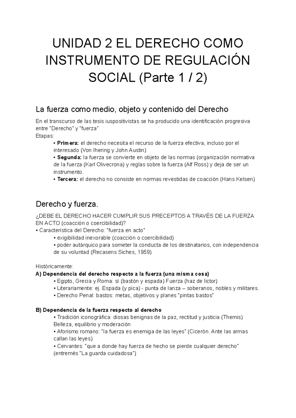 Introducción Al Sistema Juridico Tema 2 Unidad 2 El Derecho Como