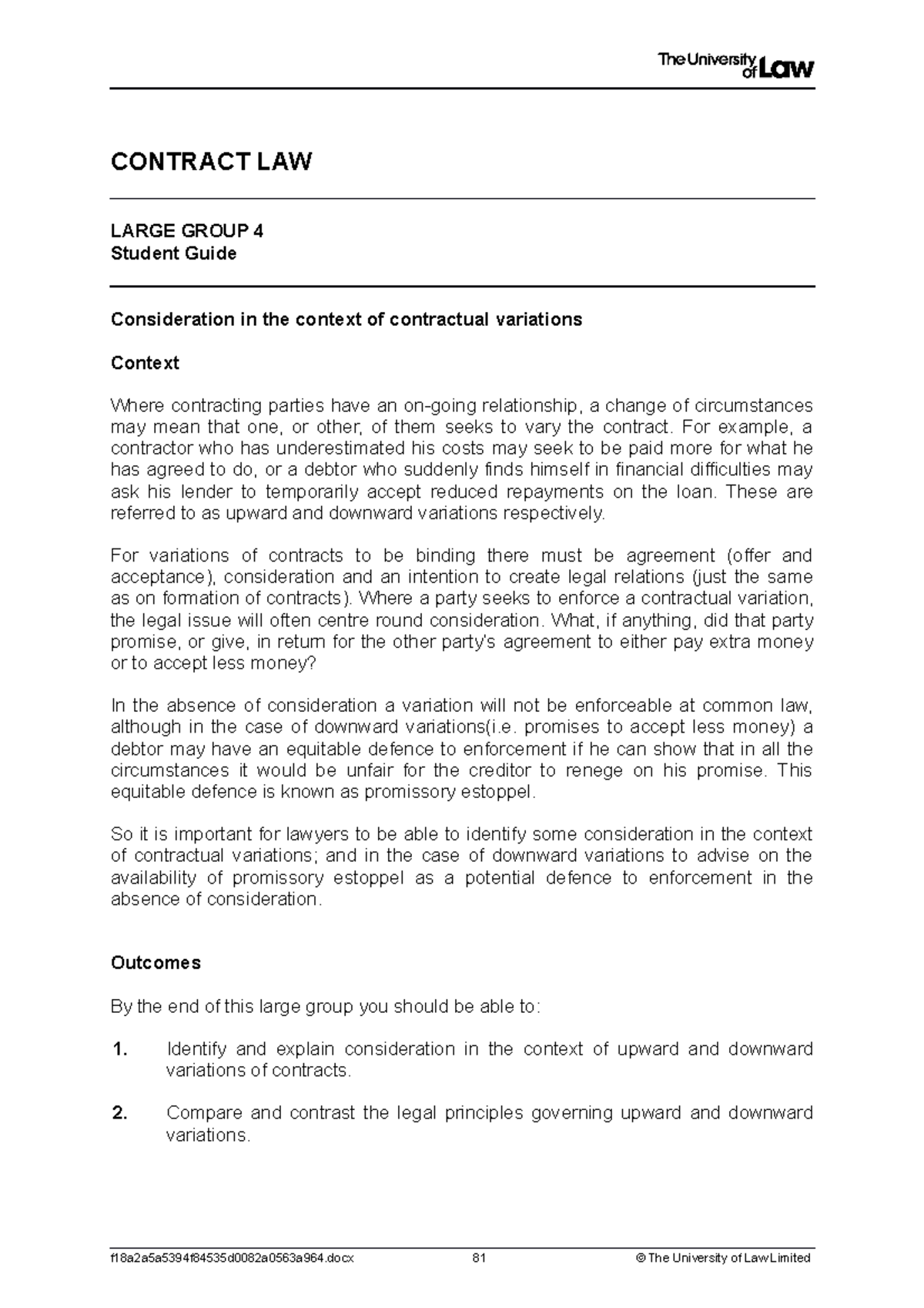 2223 Cont Lg04 Ce01 Student Guide Contract Law Large Group 4 Student