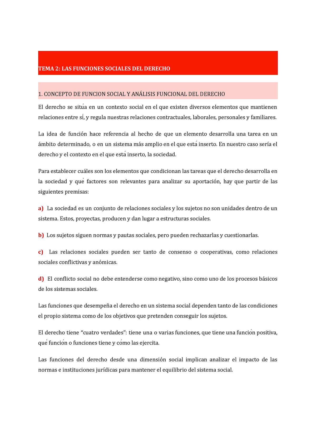 Tema 2 Las Funciones Sociales Del Derecho Tema 2 Las Funciones