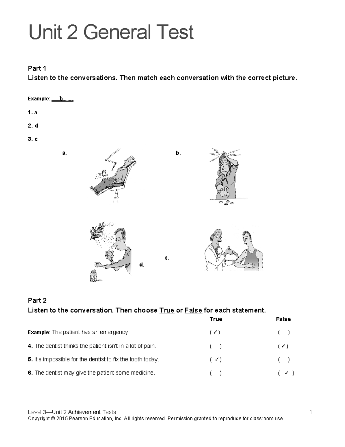 English B24 Unit 2 Unit 2 General Test Part 1 Listen To The