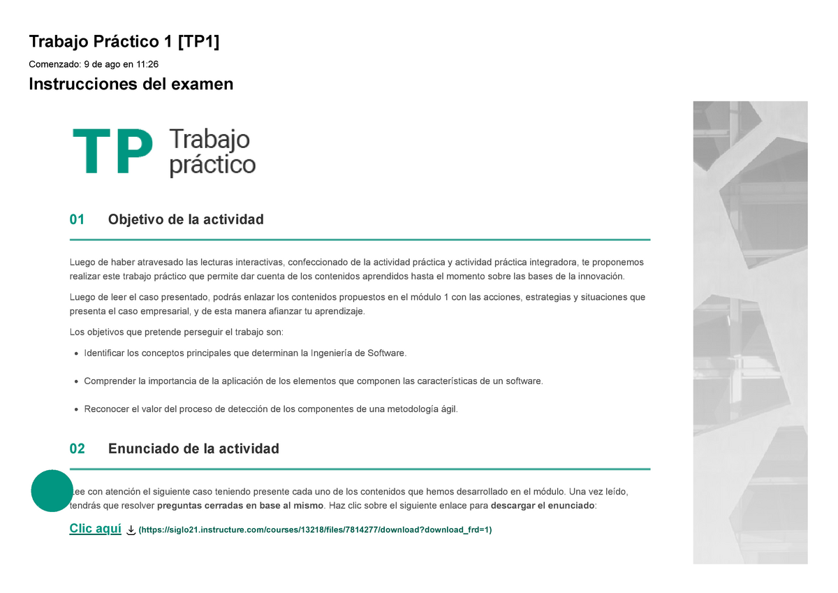 Examen Trabajo Práctico 1 Tp1 70 Trabajo Práctico 1 Tp1 Comenzado