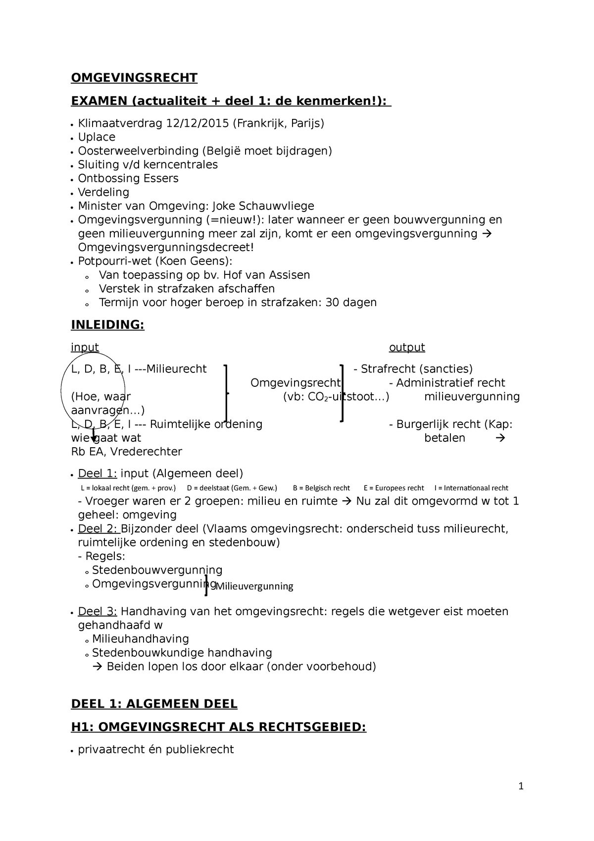 Omgevingsrecht Samenvatting Burgerlijk Recht Omgevingsrecht Examen