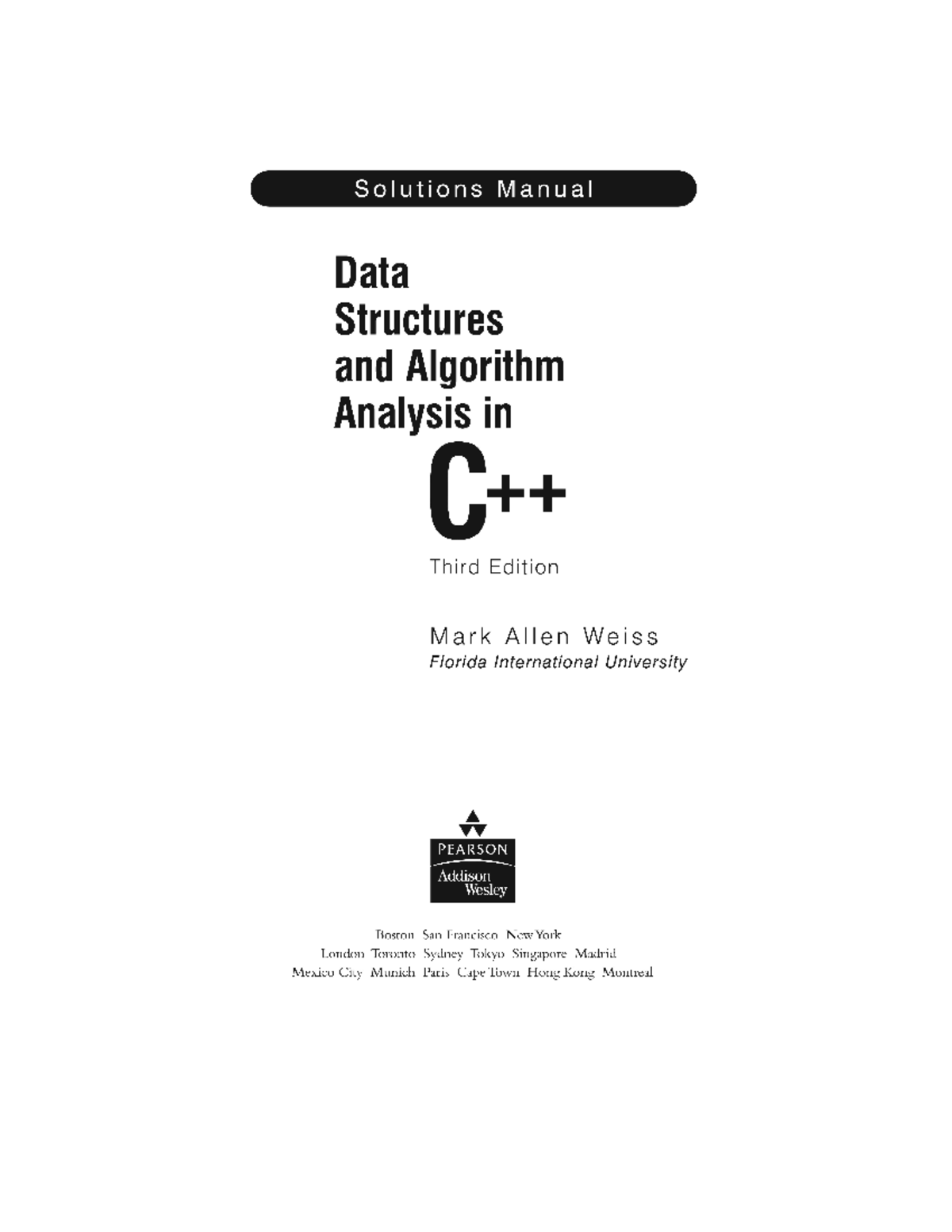 Data Structures And Algorithm Analysis In C Solution Manual，3rd