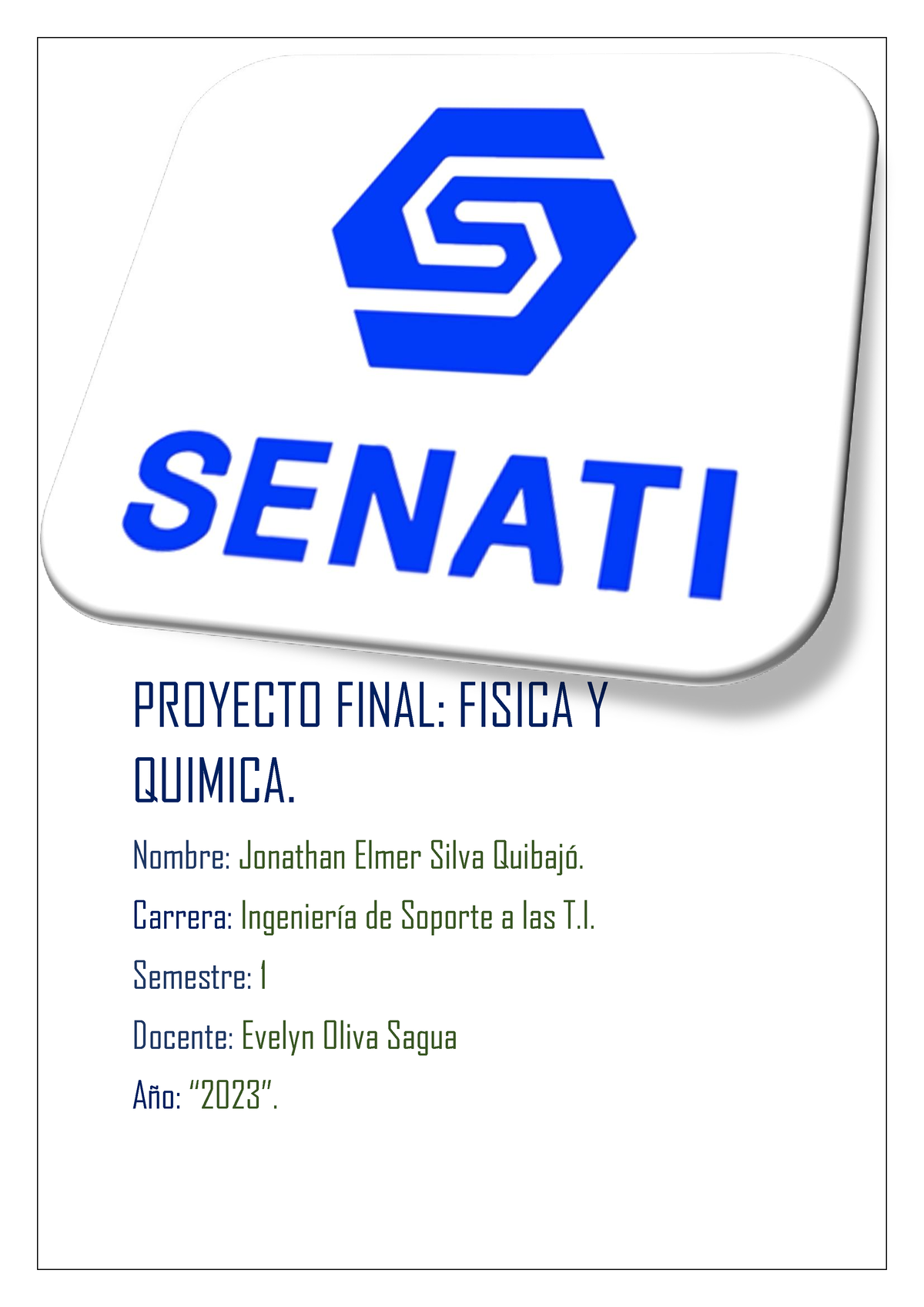 Proyecto Final Fisica Y Quimica Senati Studocu